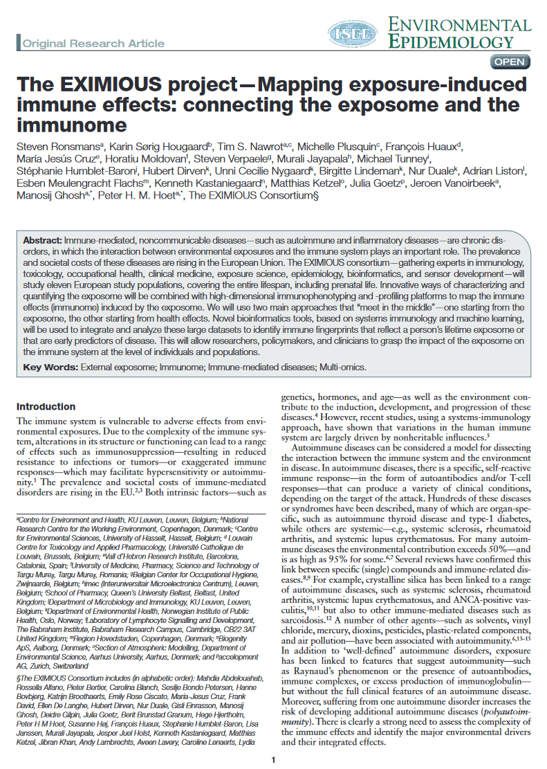 The EXIMIOUS profile paper is published